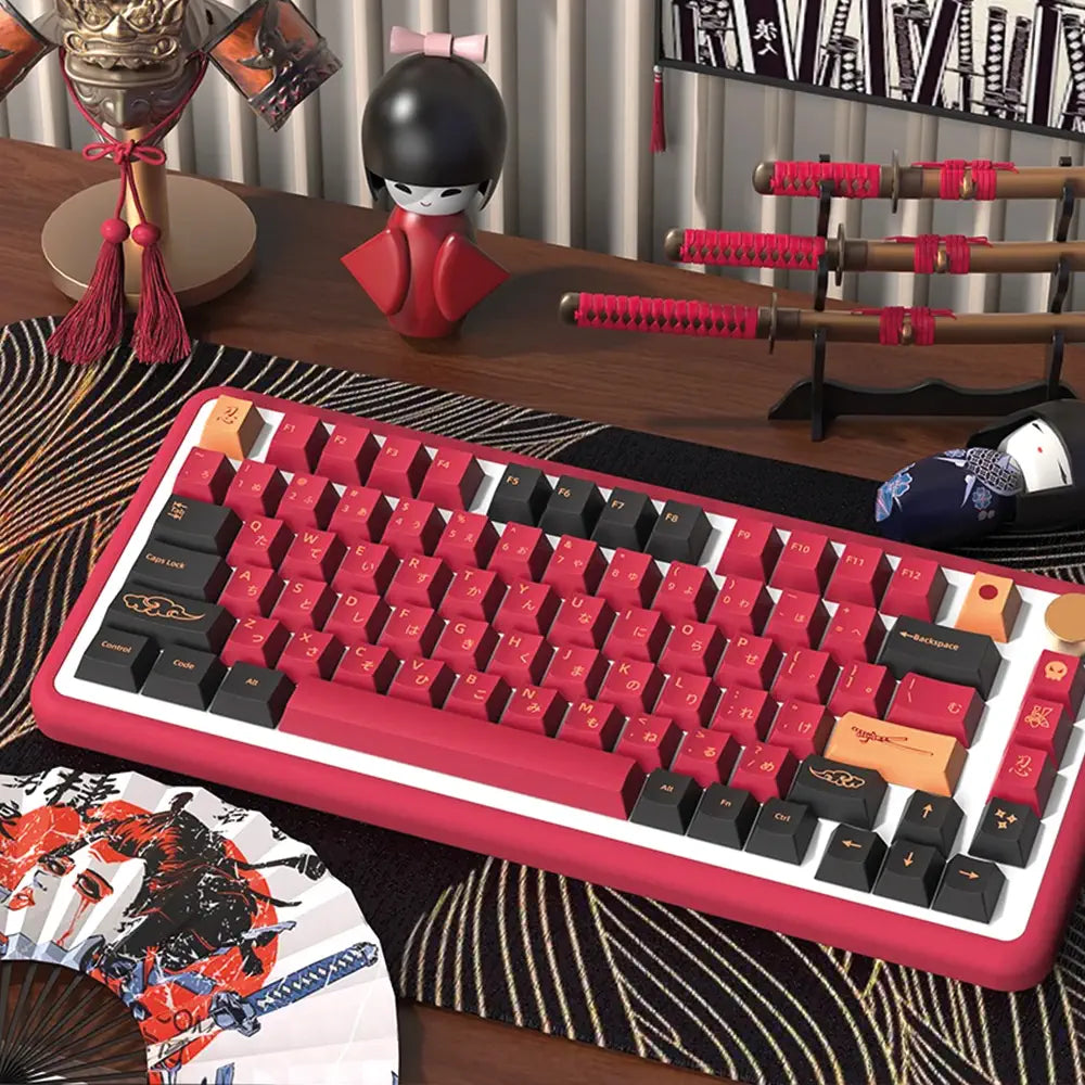 Keycaps AZERTY Samourai Rouge pour Ton Clavier - CustomTonClavier.fr