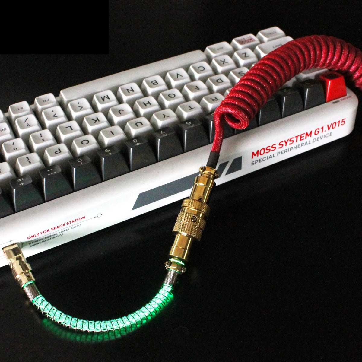 Câble de clavier custom électroluminescent Type-C Rouge ...