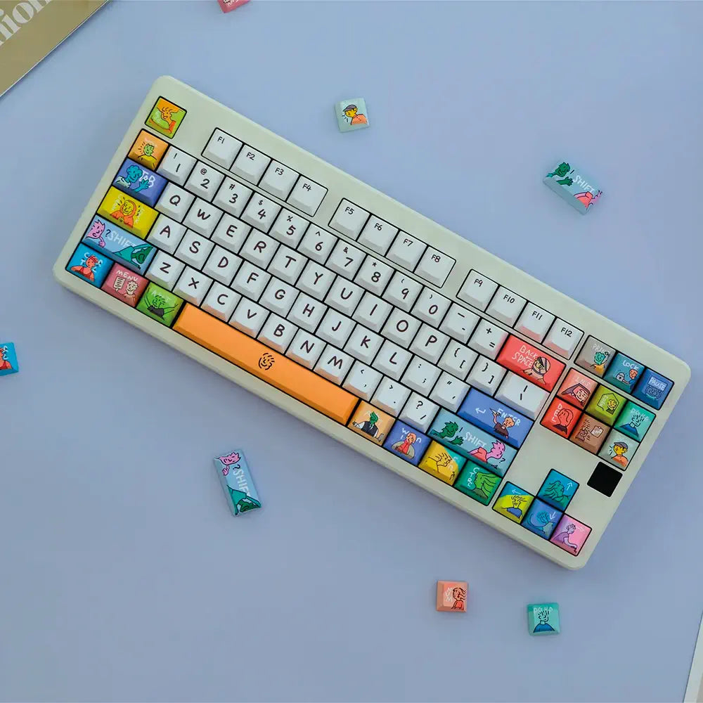 Keycaps QWERTY Cartoon pour Un Setup Cartoon - CustomTonClavier.fr